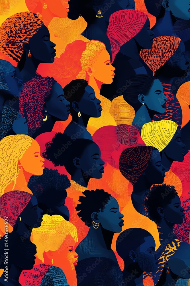 Global Cultures Symbol and Cultural diversity or Black history month ...