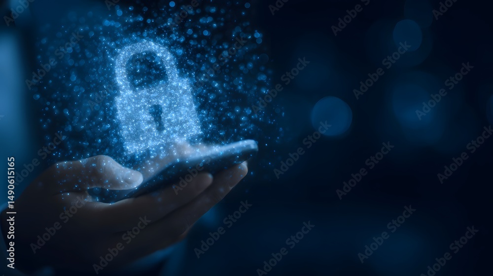 Digital technology concept depicting a secure virtual private network ...