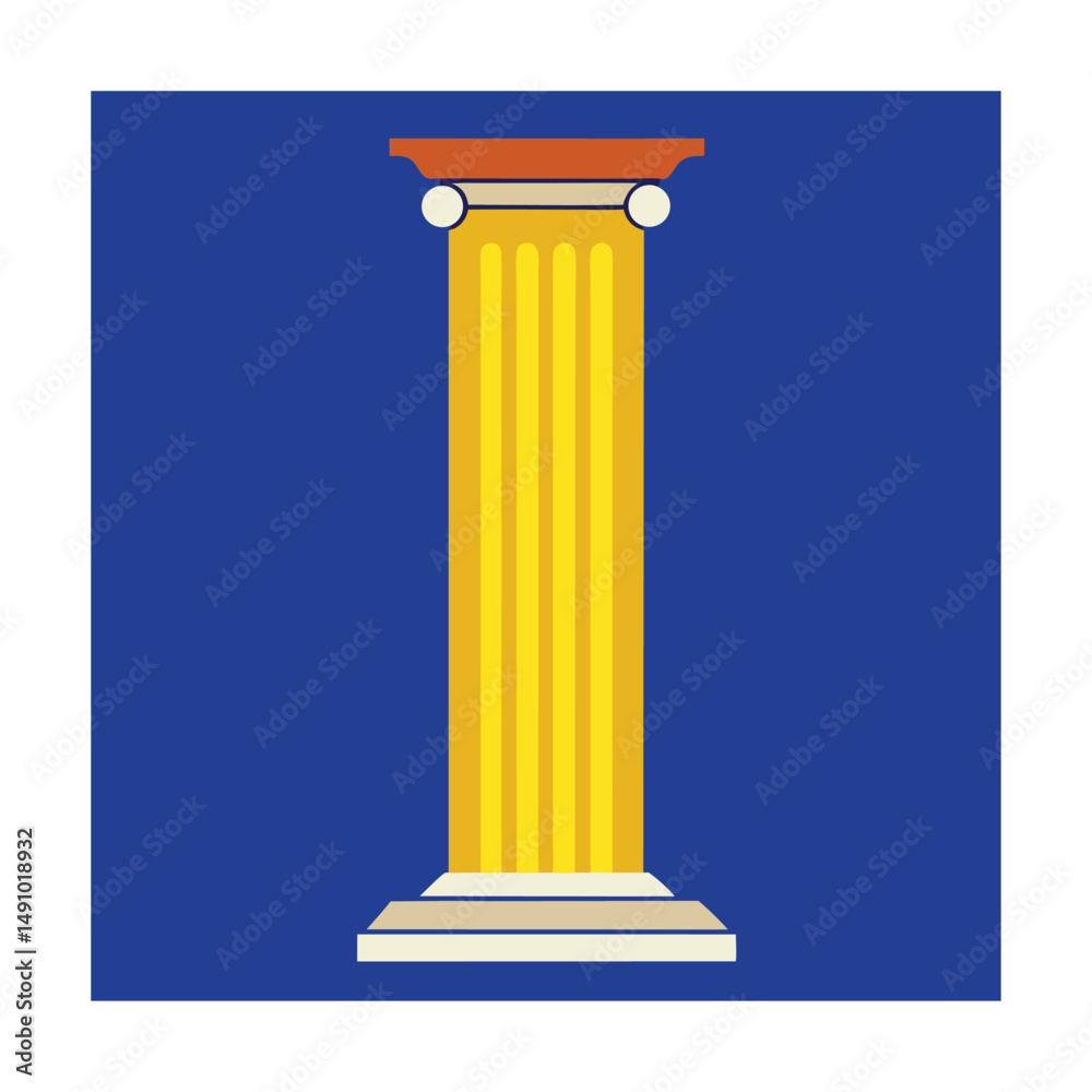 Stylized illustration of a classic greek column with simplified ...