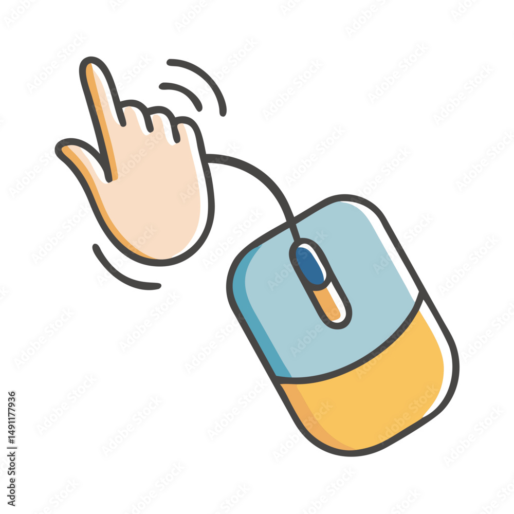mouse click cursor icon, mouse click cursor vector illustration-simple ...