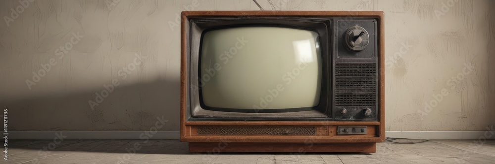 Illustration Stock Dusty antique CRT television set, off Visible ...