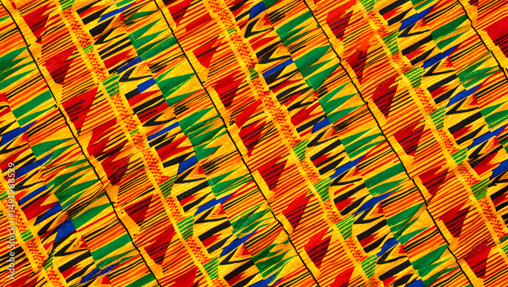 Vibrant Kente Cloth Pattern: A Colorful and Traditional African Textile ...