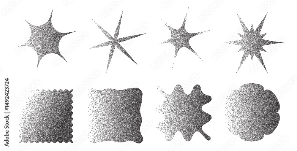 Geometric brutalist figures with grain noise gradient texture. Y2k ...