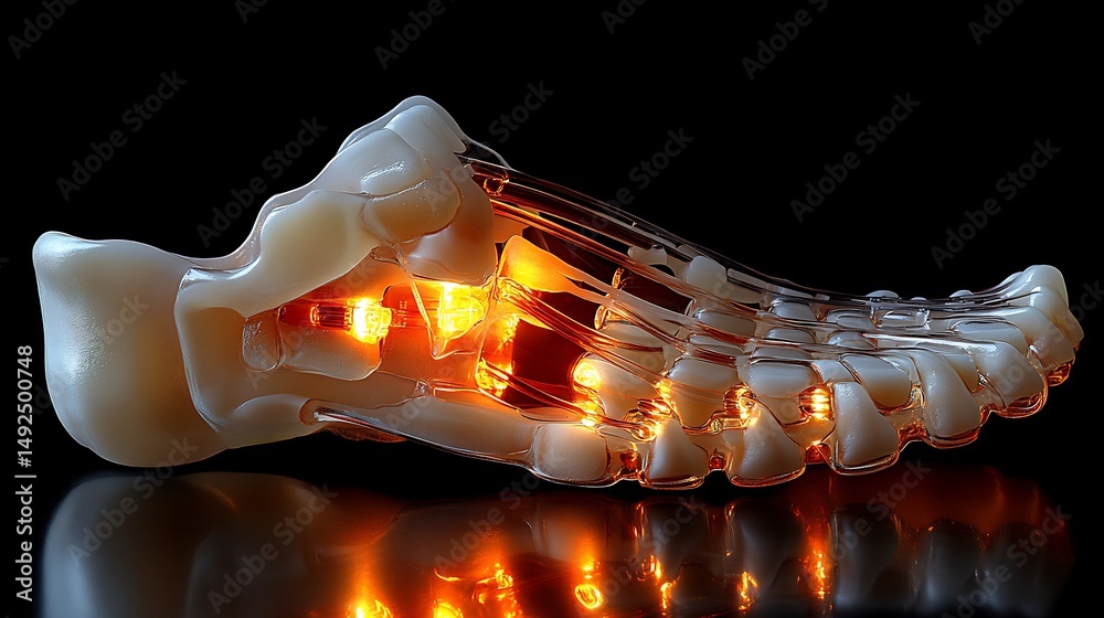 Glowing ball of foot showing plantar plate tear using toe spreaders ...