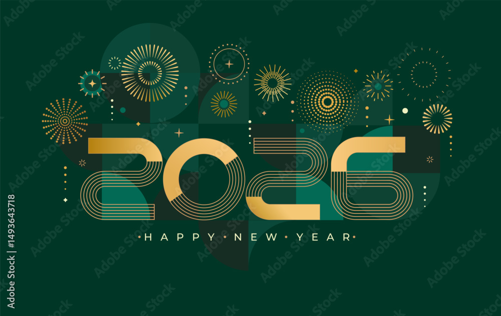 Vetor Luxury 2026 New Year.Elegant card for event with abstract golden ...