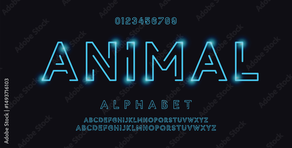 Creative Outline Double line monogram alphabet and tech fonts. Lines ...