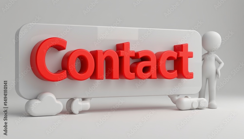 Eye-Catching Contact Signage with 3D Letters and a Friendly Character ...