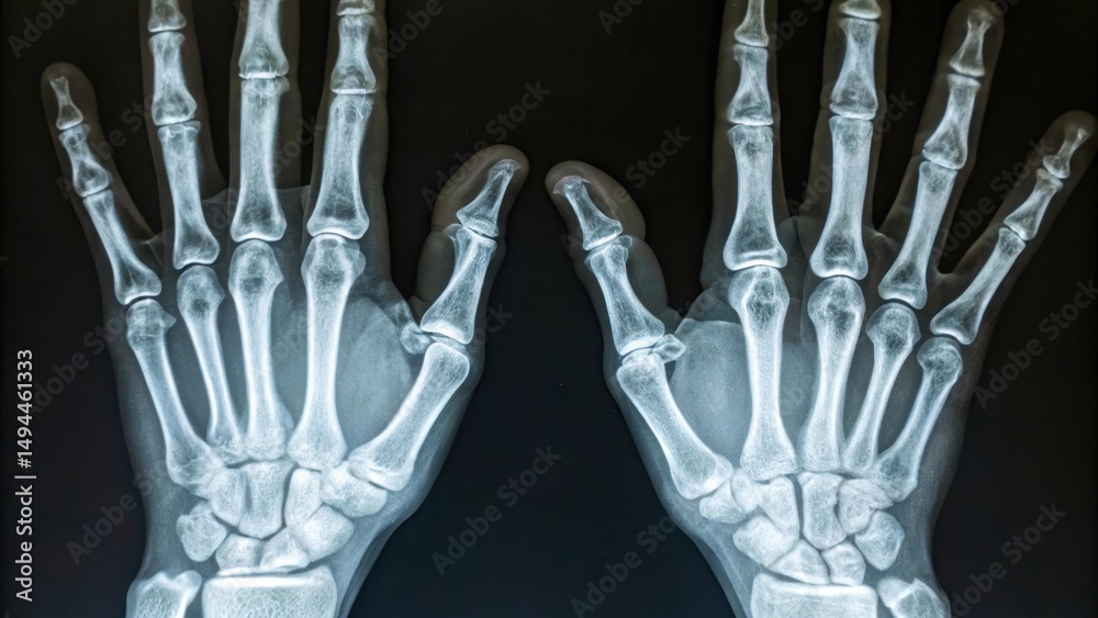 Detailed x ray image showcasing the skeletal structure of the human ...