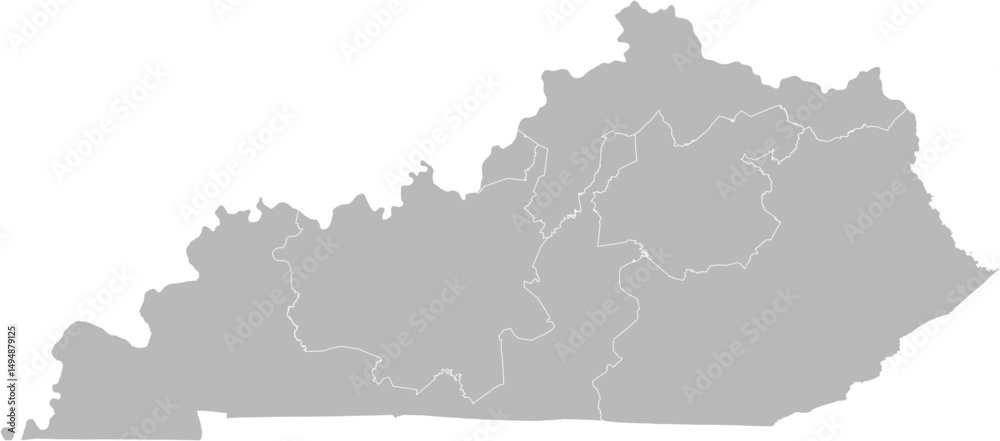 Kentucky congressional districts vector map (Web Mercator projection ...