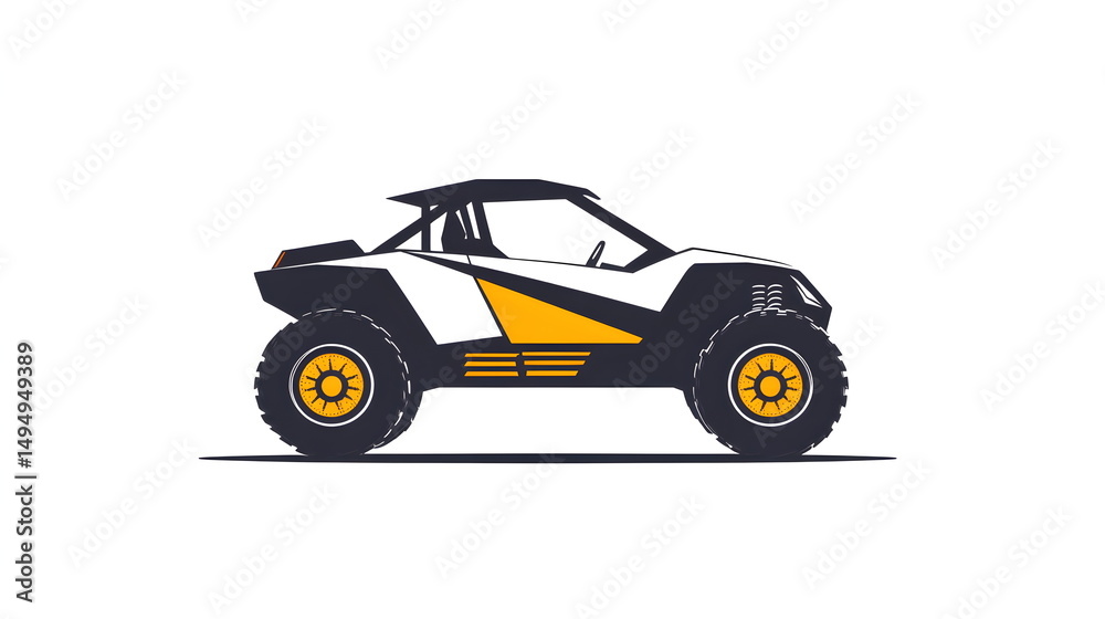 Minimalist black and white logo of a Dakar side-by-side vehicle with ...