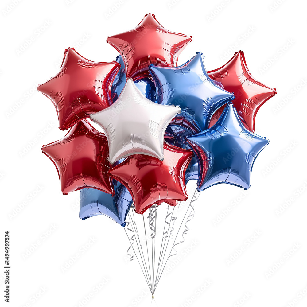 Patriotic star balloons red white and blue for fourth of july ...