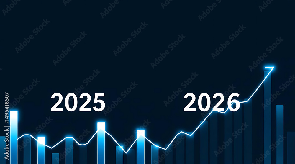 Financial growth chart 2025 to 2026 business success Stock Illustration ...