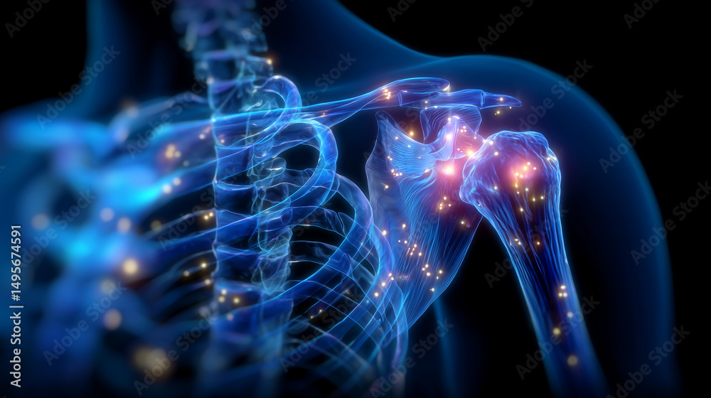 Labeled educational graphic of shoulder joint focusing on the labrum ...