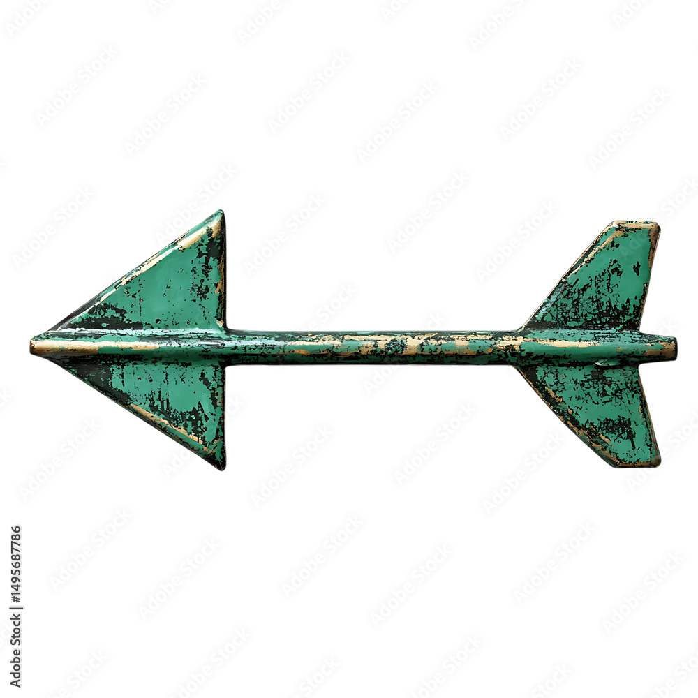 Bold Arrow with Crisp Edges in Emerald Green Isolated on Transparent ...