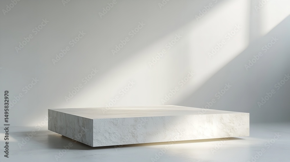 Marble Display Stand: A sleek, circular marble display stand is ...