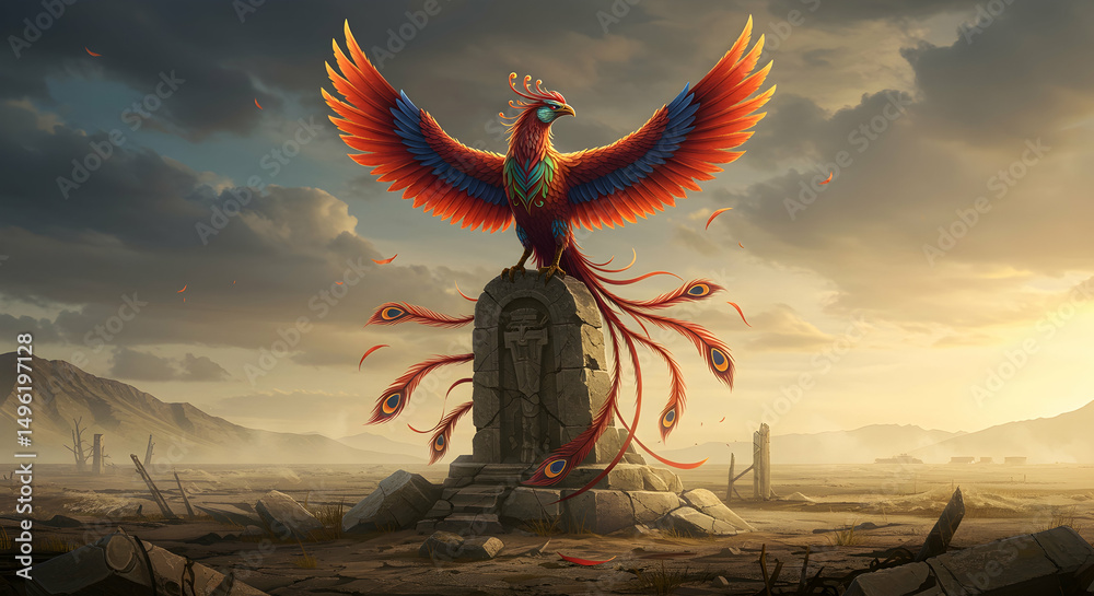 Phoenix, Mythical bird, Firebird, Phoenix Rising from the Ashes Stock ...