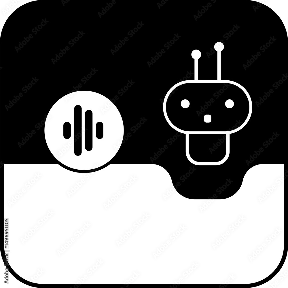 Stylized chatbot illustration showing speech communication with ...