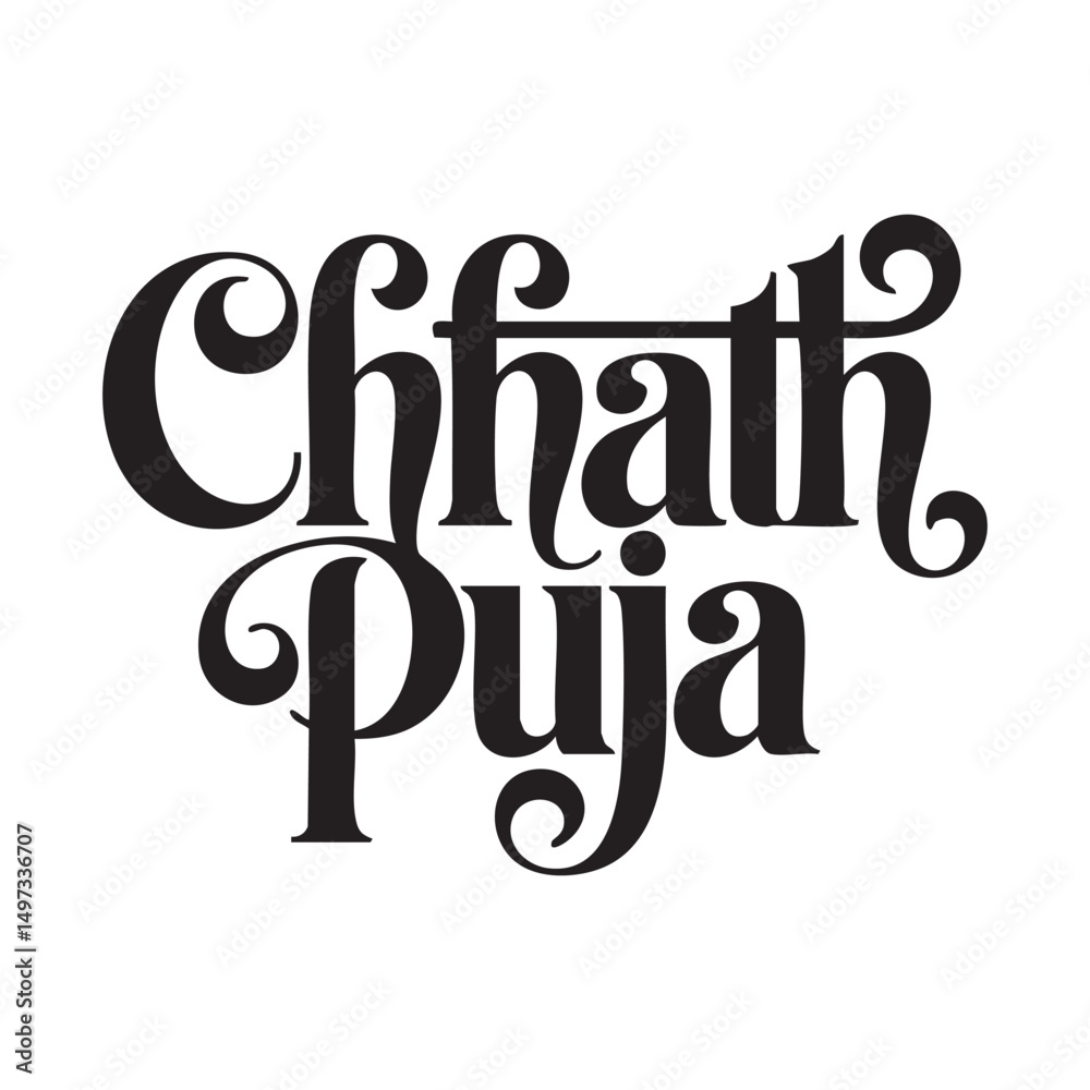 chhath puja hand lettering text design Stock Vector | Adobe Stock