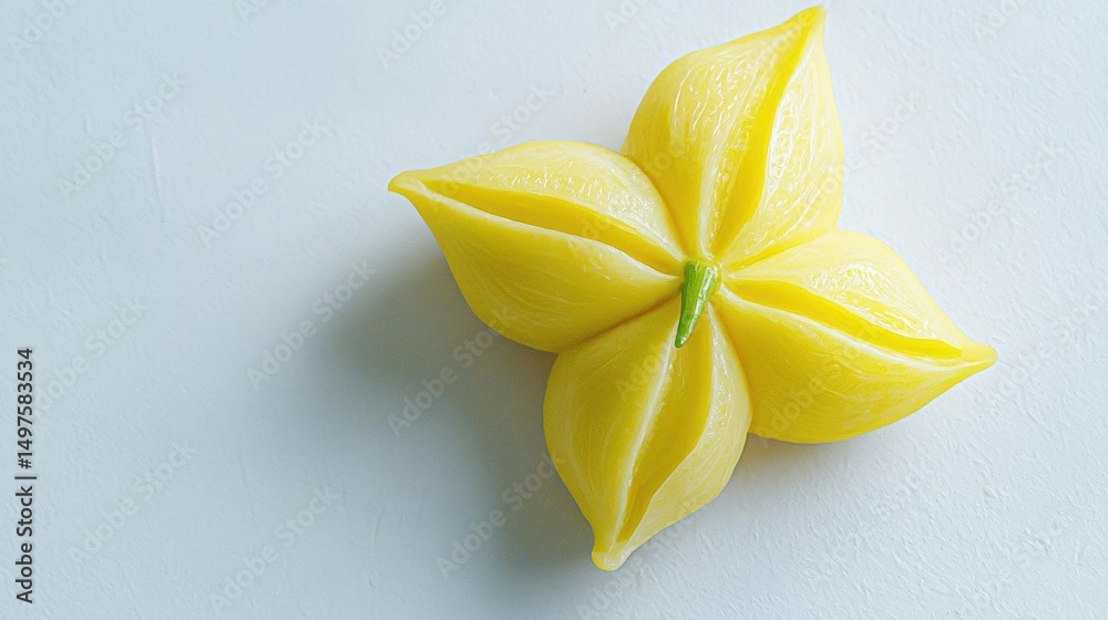 Stock-Foto „Close-up of a star fruit, also known as a carambola, on a ...