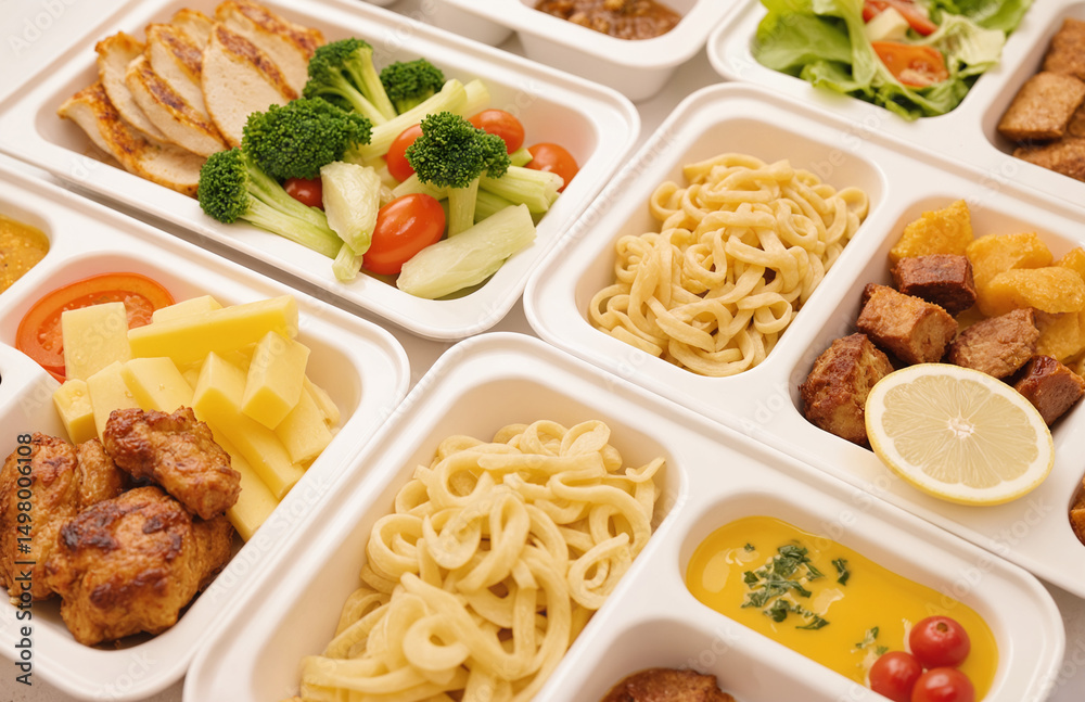 Airplane Meal Trays – Assorted In-Flight Food Service with Meat ...
