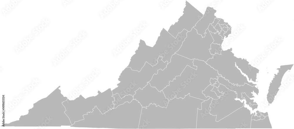 Virginia state senate districts vector map (Web Mercator projection ...