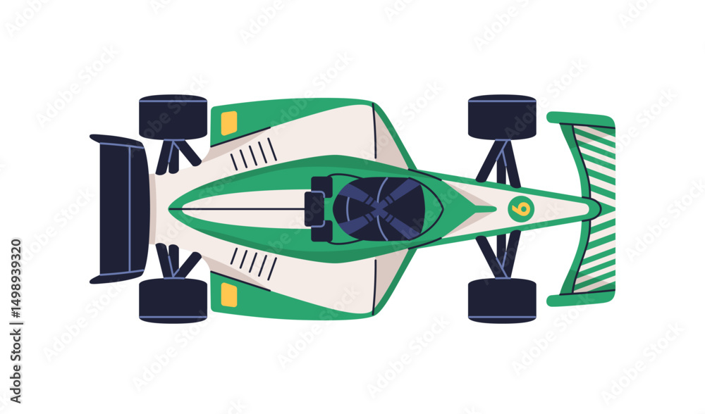 Race car, top view. Formula 1 fast speed vehicle for professional ...