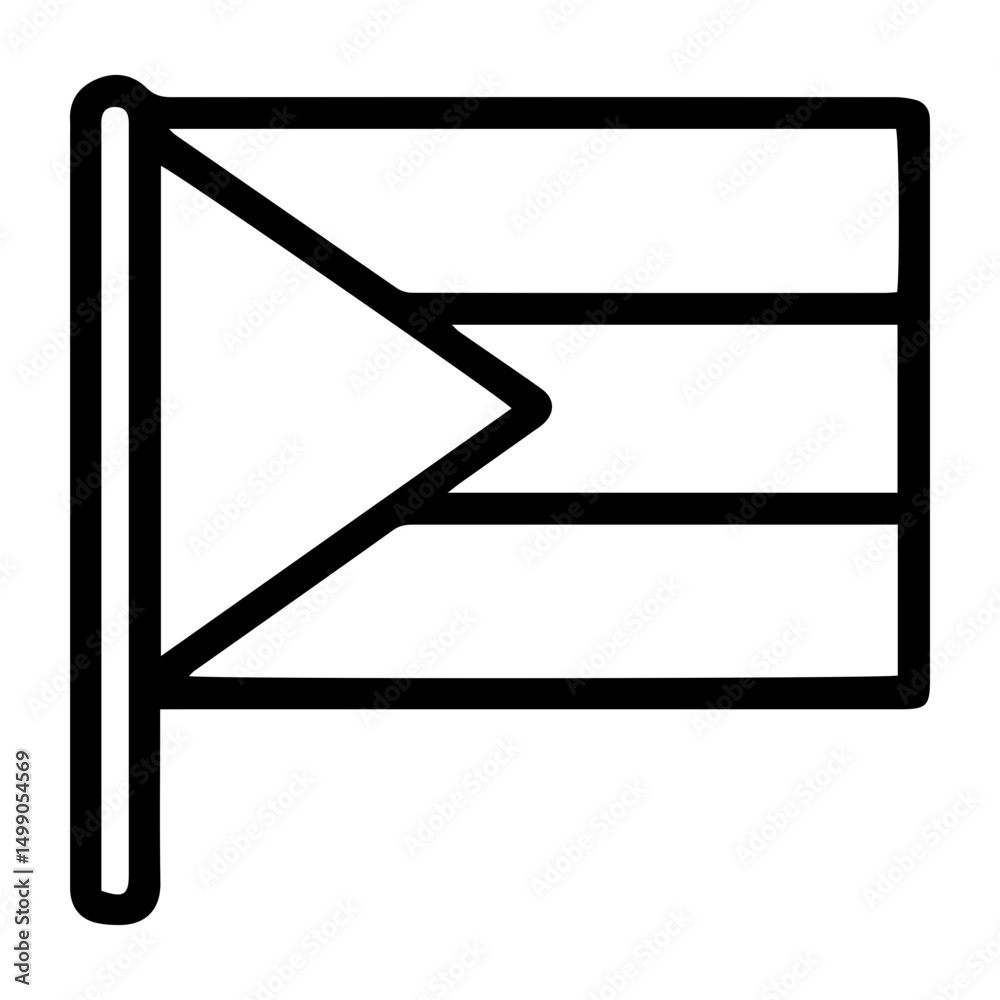 Line art illustration of the flag of Palestine. Symbolizes Palestine ...