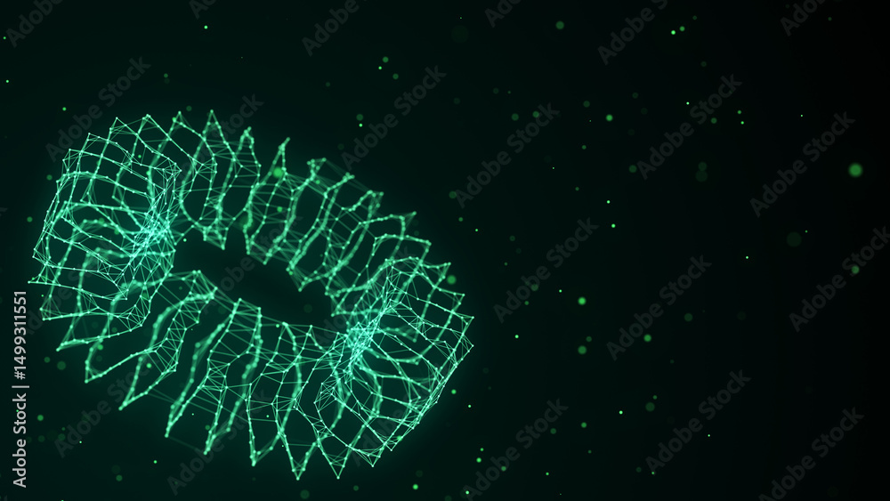 Network connection structure in the form of a torus. Technology connect ...