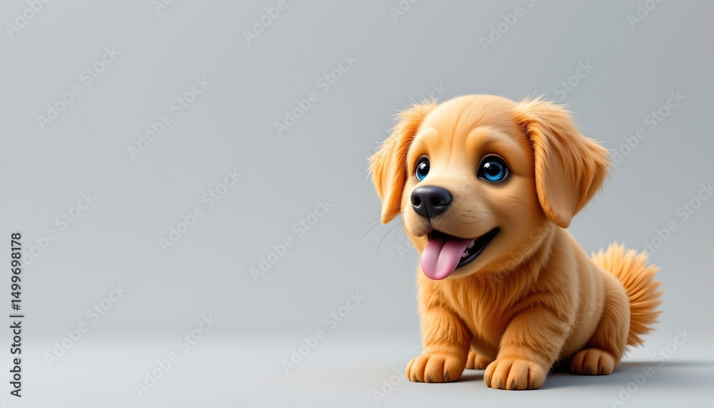 create a 3d model of a cute golden retriever dog for ai chatbot ...