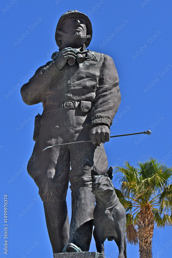 Bronze statue of General George Patton and his dog Willie, George ...