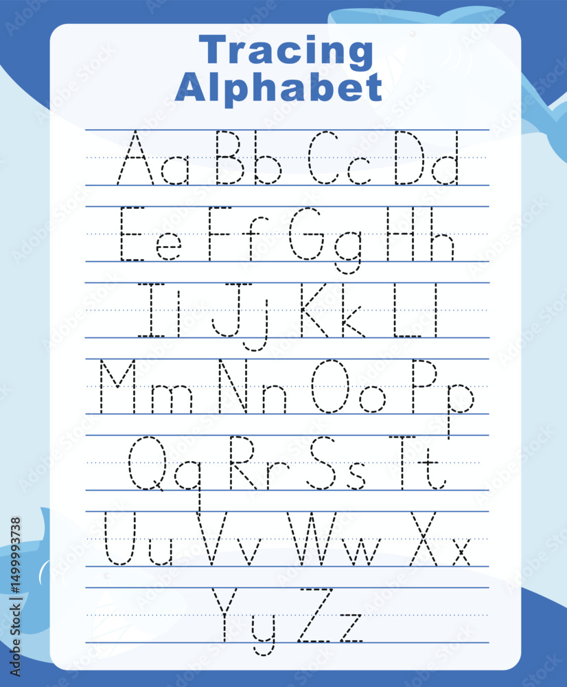 Tracing alphabet letters worksheet with all alphabet letters. ABC ...