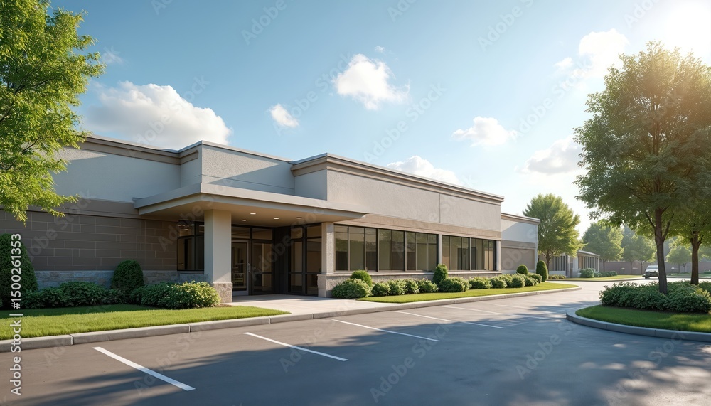 Foto Modern medical office building exterior. Pro appearance. Green ...