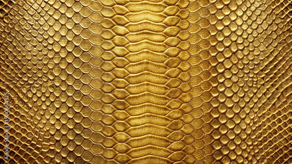 Luxurious gold snake skin pattern on a natural golden crocodile leather ...