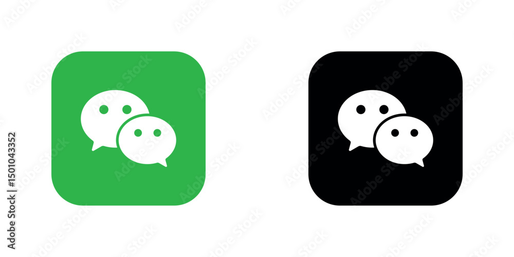 Vector de Stock WeChat Color and Black Square Logo Vector, WeChat App ...