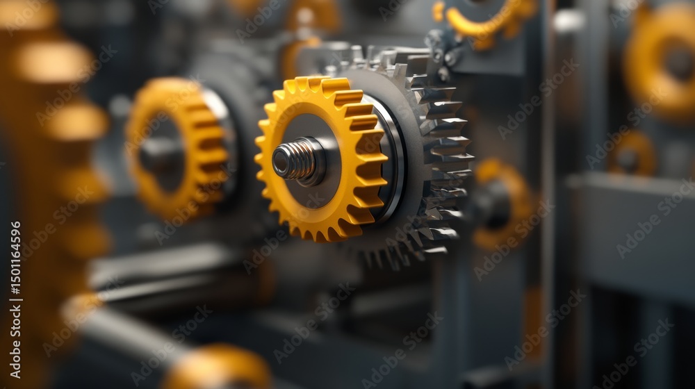 high-detail rendering of mechanical object in 3D modeling software ...
