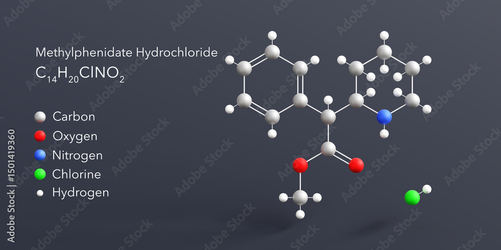 azelaic acid molecule 3d rendering, flat molecular structure with ...