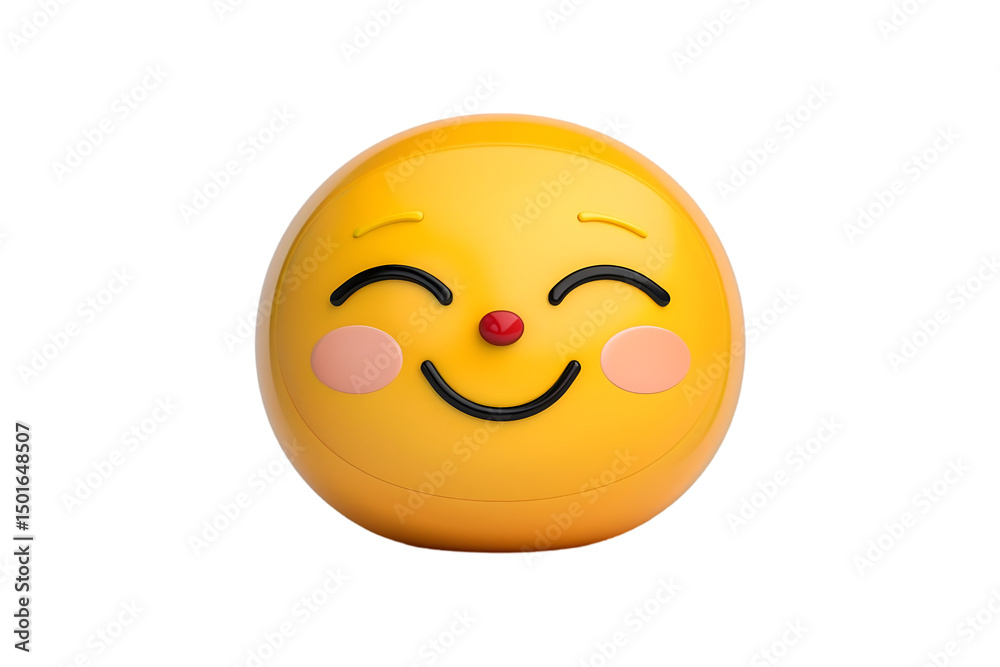 Happy emoji face illustration, yellow smiley face with smiling ...