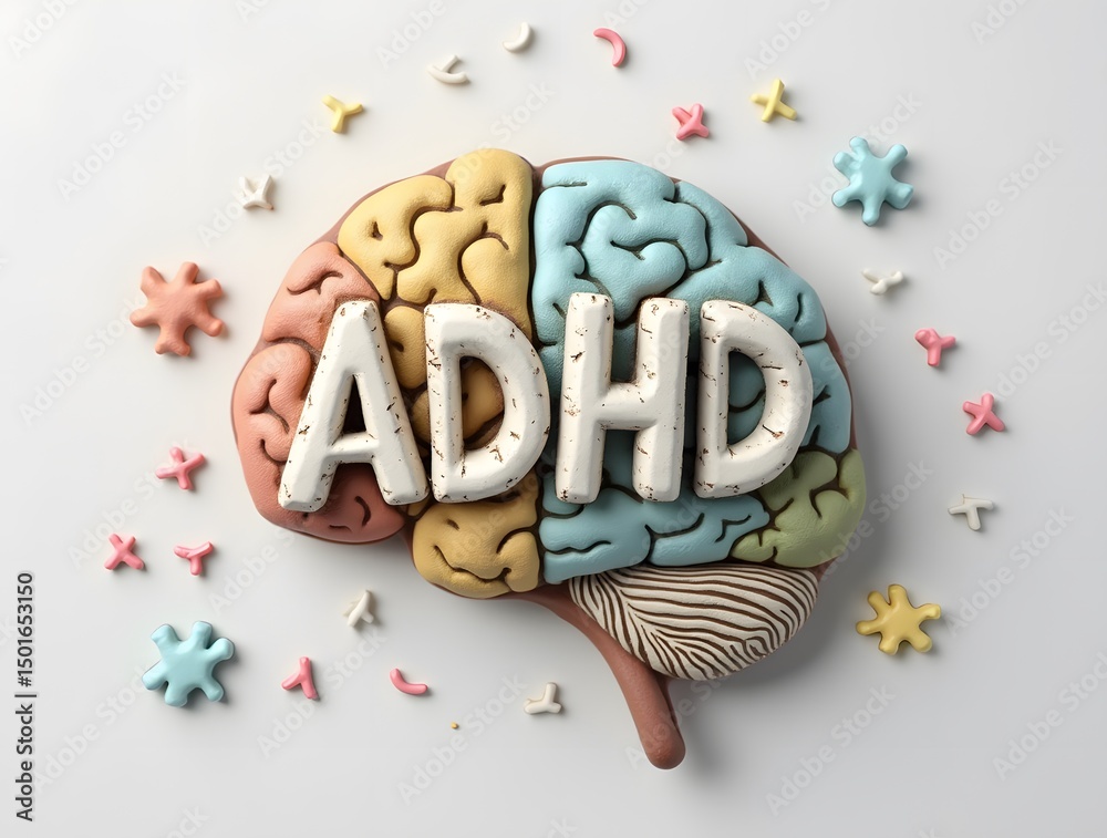 Stock-Foto „ADHD concept as a symbol for Attention Deficit ...