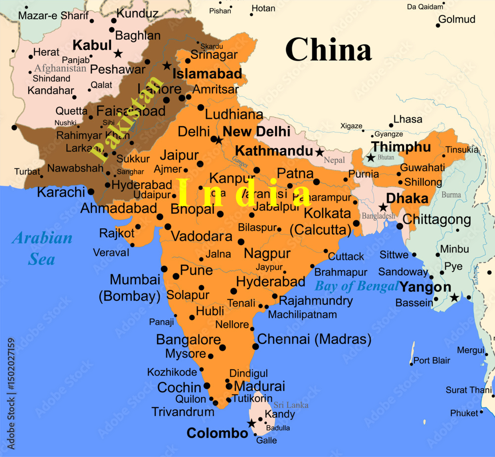 South Asia Map Karachi Karachi Pakistan Asia City Map Blue Print