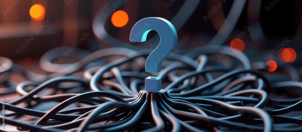 Question mark and root cause analysis concept. A question mark ...