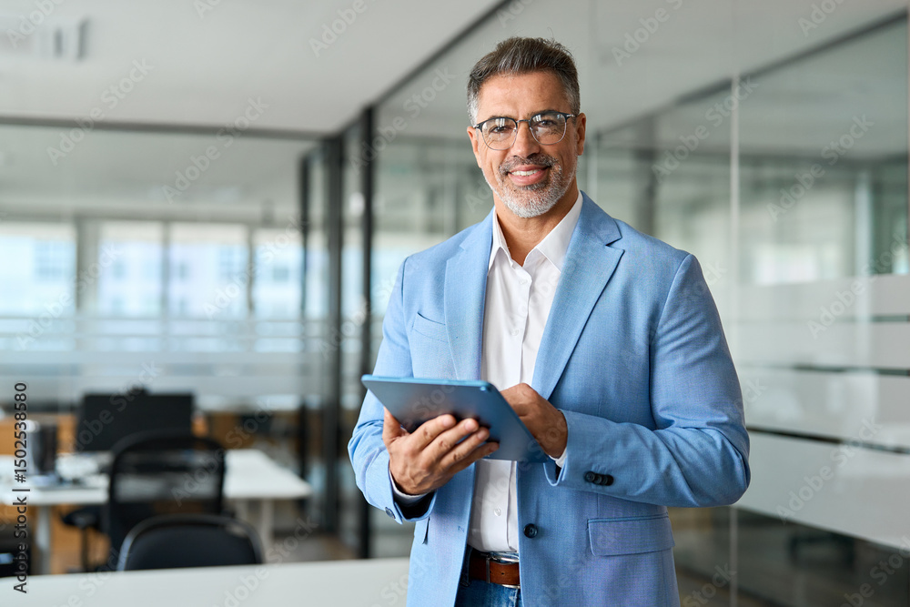Happy professional businessman ceo, older corporate leader executive ...