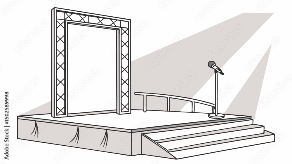 Stages for Events and Performances with Truss and Lighting Setup Stock ...