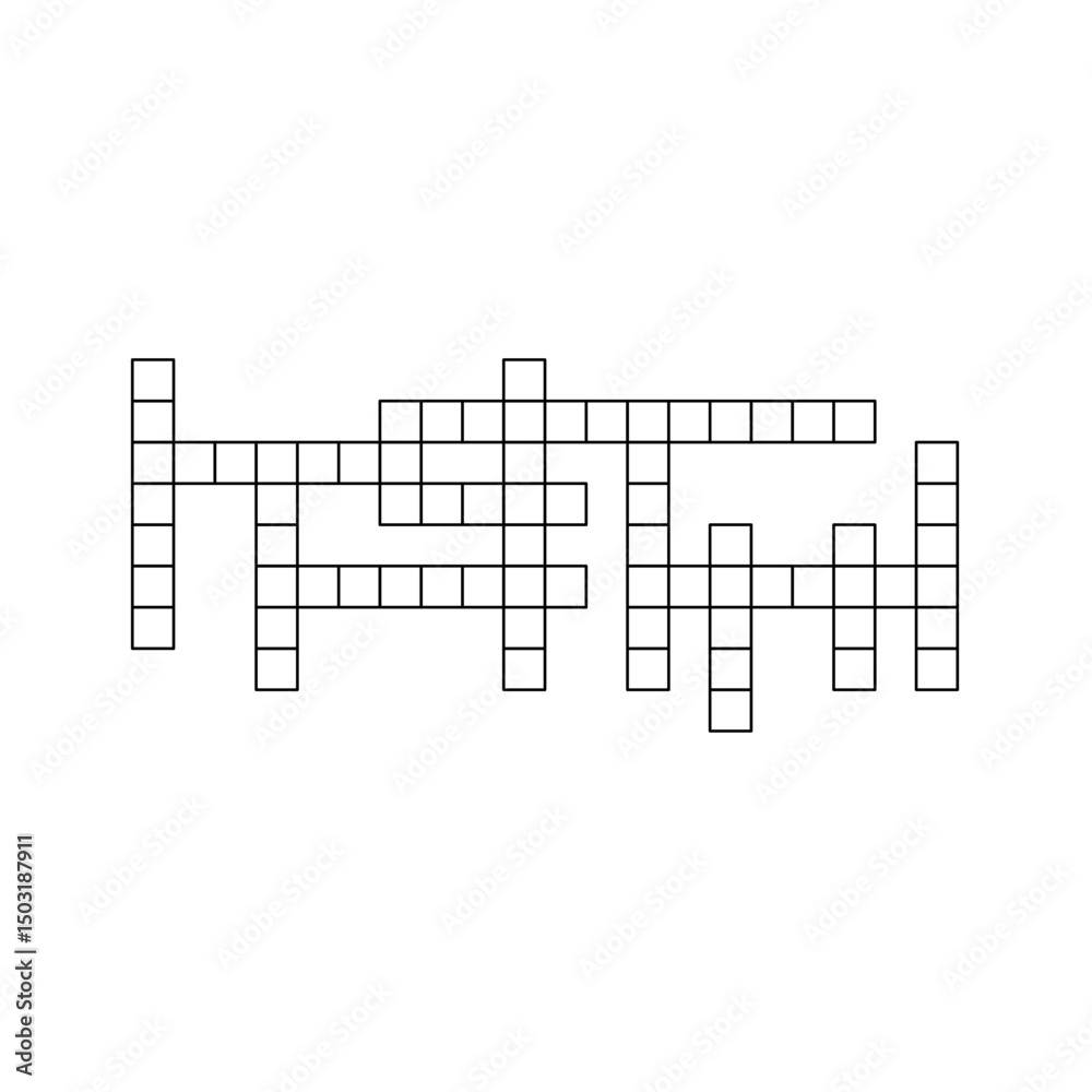 Crossword puzzle template with blank word grid. pattern for newspaper ...
