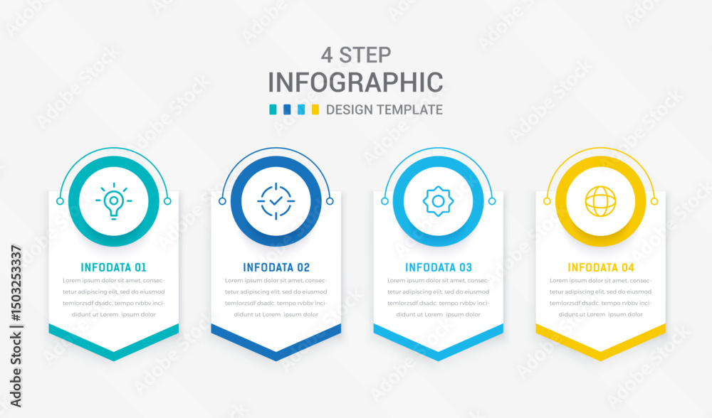 Four Step Infographic element design Vector template for presentation ...