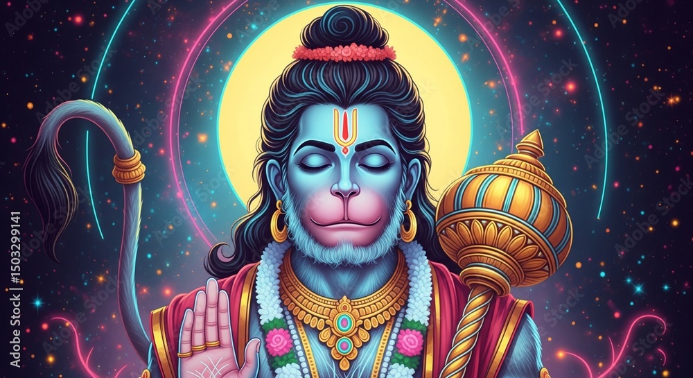 Illustration Stock hanuman wallpaper hd 1080p animation 16:9 for laptop ...