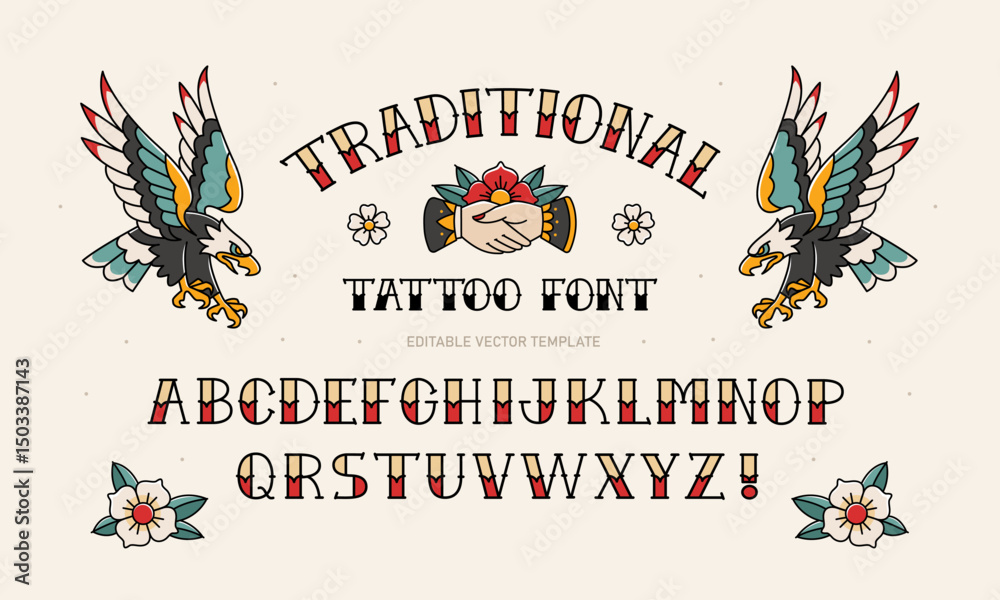 Стоковое векторное изображение «Perfect Old School tattoo designs with ...
