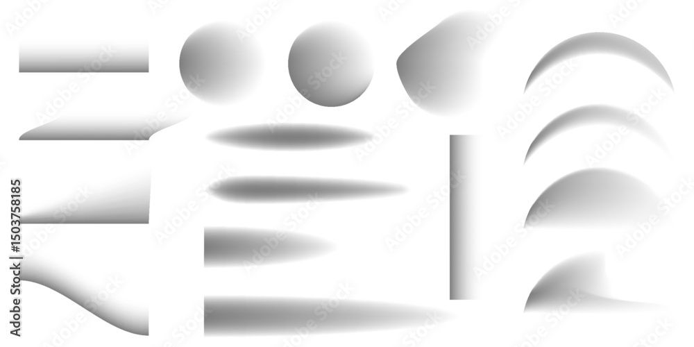 Realistic vector shadows of different angles, sizes and directions. Eye ...