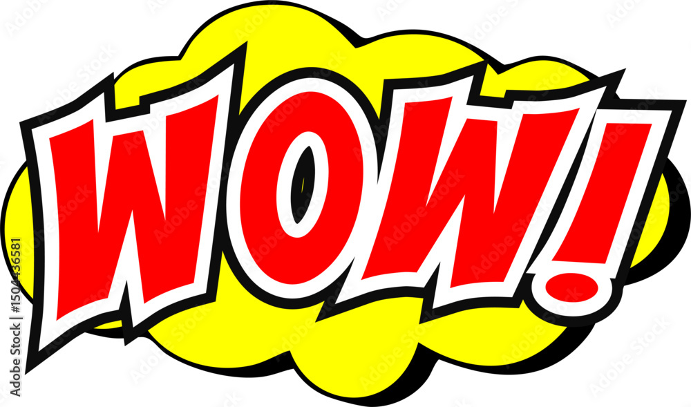 Stock-Vektorgrafik „Cartoon comic sign burst clouds. Speech bubble, wow ...