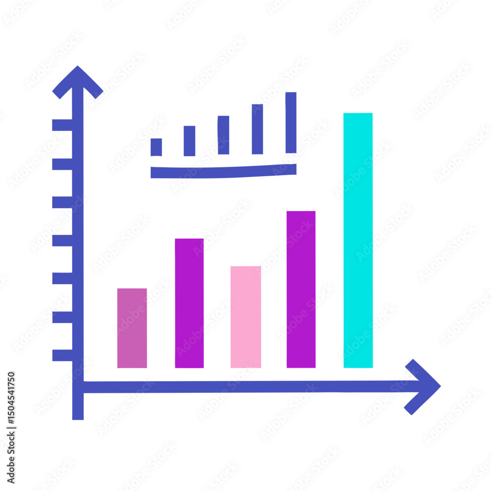 Vertical Bar Graph Icon Representing Business Analytics and Data Visualization Stock Vector ...