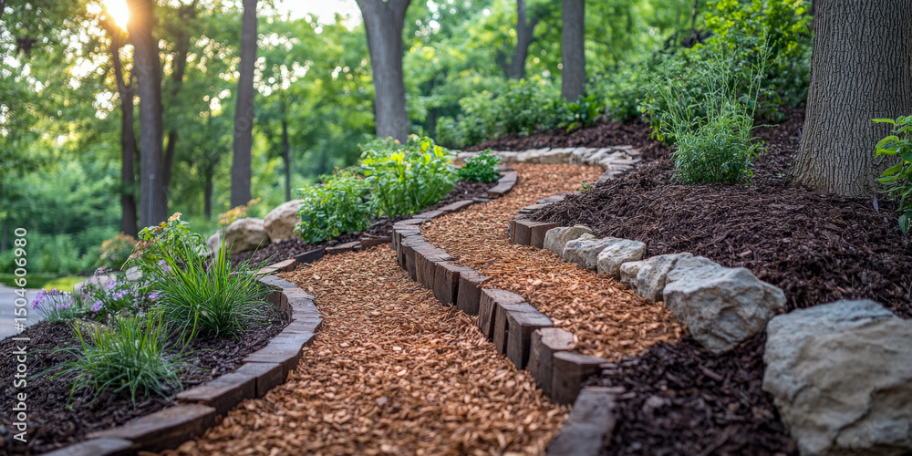 Erosion control using organic mulch on sloped landscape for effective ...